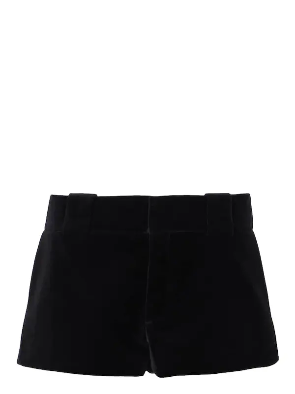 Chloé Cotton Velvet Shorts - Black