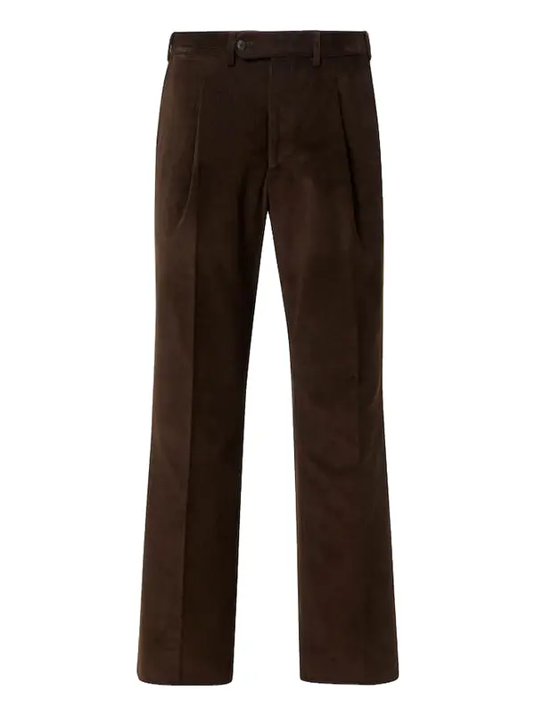 SAMAN AMEL Amo Cotton Corduroy Wide-leg Pants - Brown