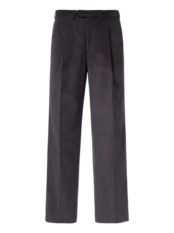 SAMAN AMEL Wide-leg Cotton Corduroy Pants - Grey