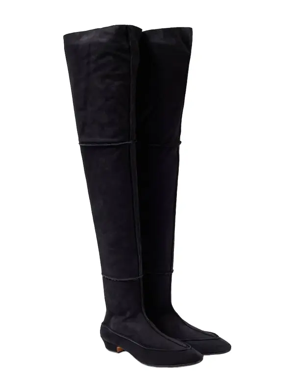THE ROW Awar Cuissarde 25 Suede Over-the-knee Boots - Black