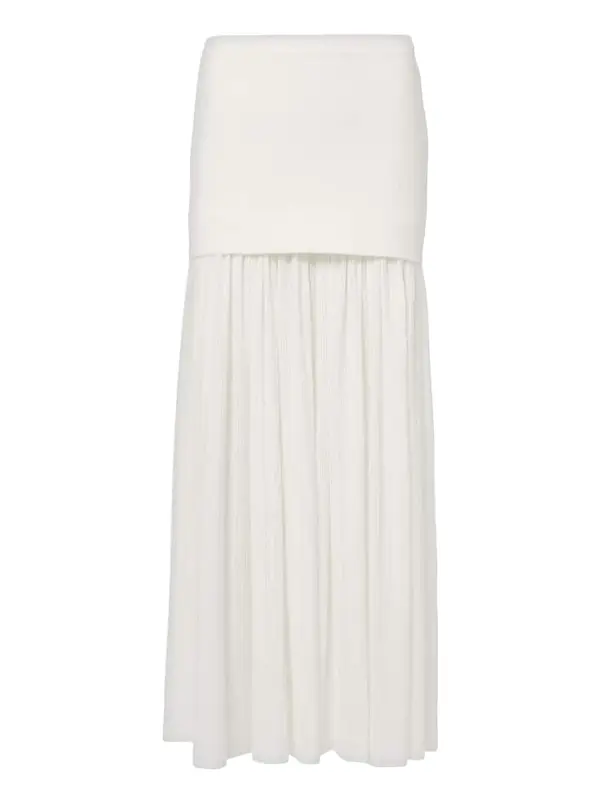 Proenza Schouler Paige Pleated Crepe Chiffon Maxi Skirt - White