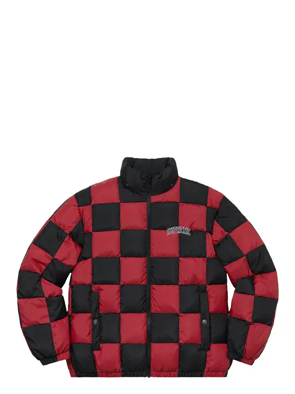 Supreme Checkerboard Puffy Jacket - Red
