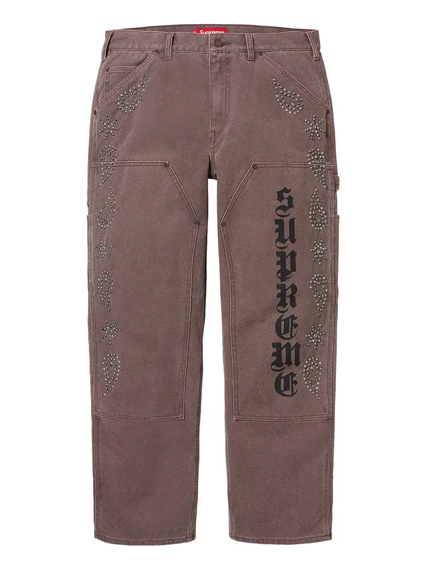 Supreme Paisley Studded Double Knee Painter Pant - Brown