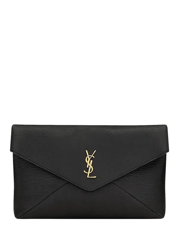 Saint Laurent Large Cassandre Envelope Pouch - Black