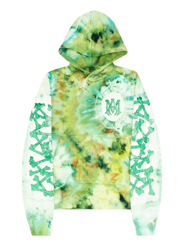 Amiri Tie Dye Bones Hoodie - Green