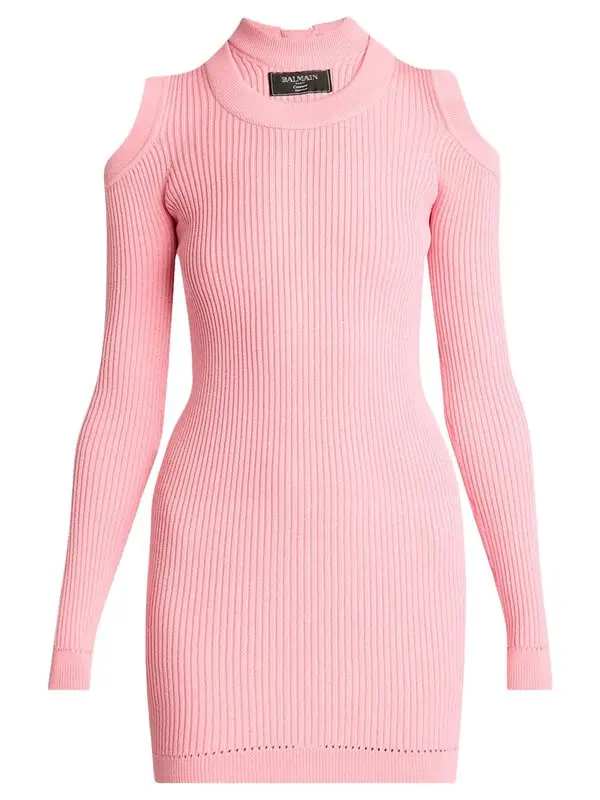 Balmain Double-collar Mini Dress - Pink