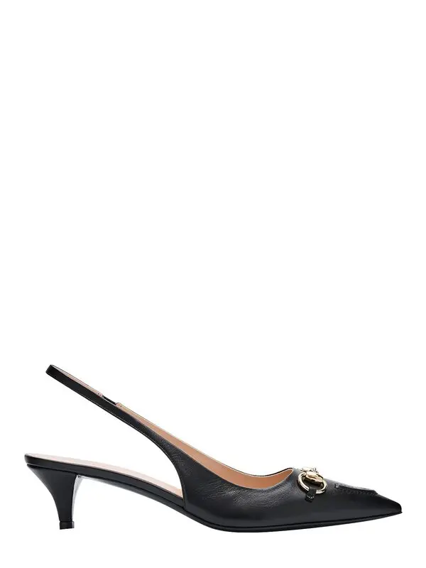 Gucci - Gucci Erin Leather Slingback Pumps