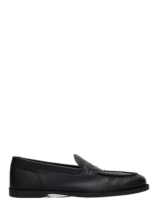 John Lobb Pace Suede Penny Loafers - Black