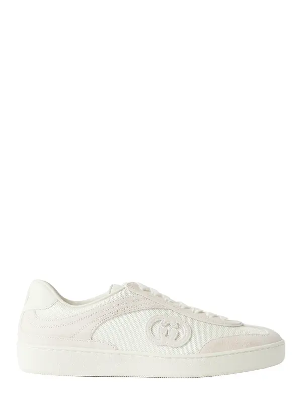 Gucci Leather-trimmed Sneakers - Off-white