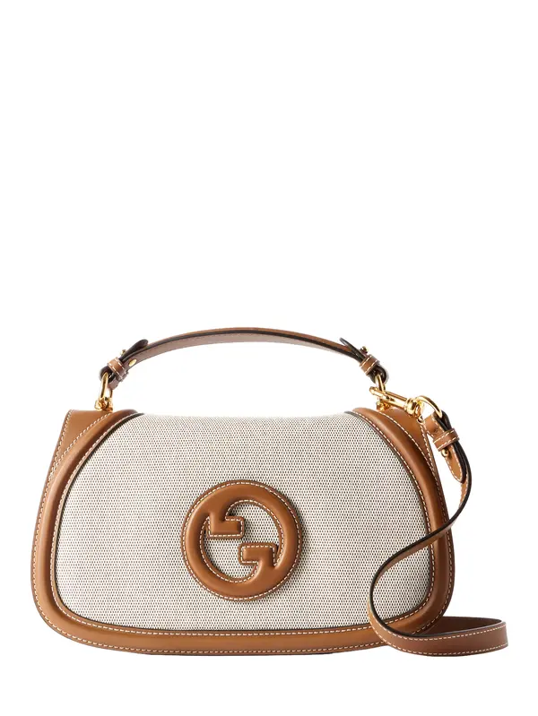 Gucci Blondie Leather-trimmed Shoulder Bag - Brown