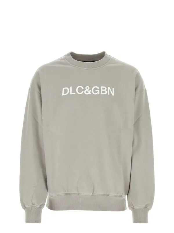 Dolce & Gabbana Logo Print Cotton Sweatshirt - Gray