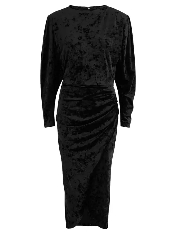 Isabel Marant Hadley Draped Velvet Midi Dress - Black