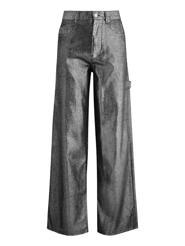 Isabel Marant Metallic Wide-leg Jeans - Silver