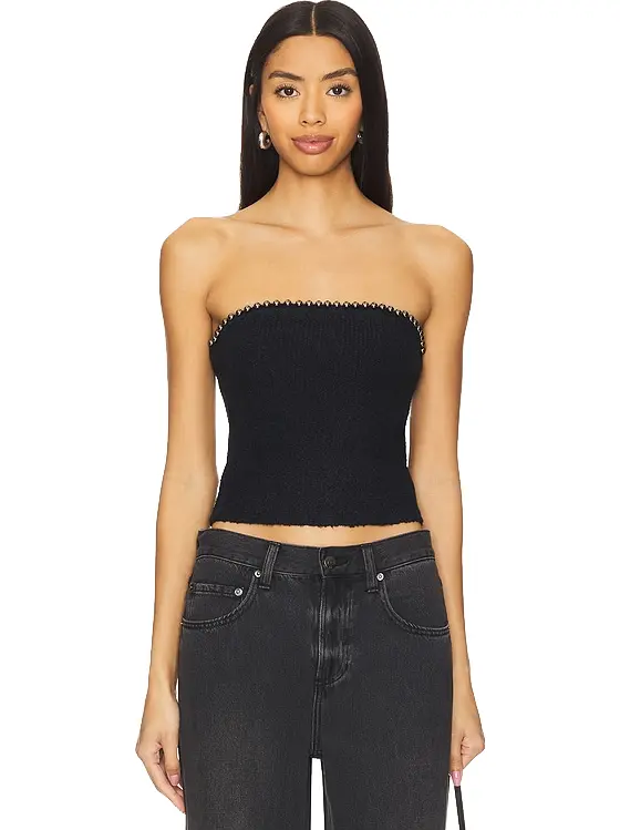 525 America Mila Pearl Tube Top - Black
