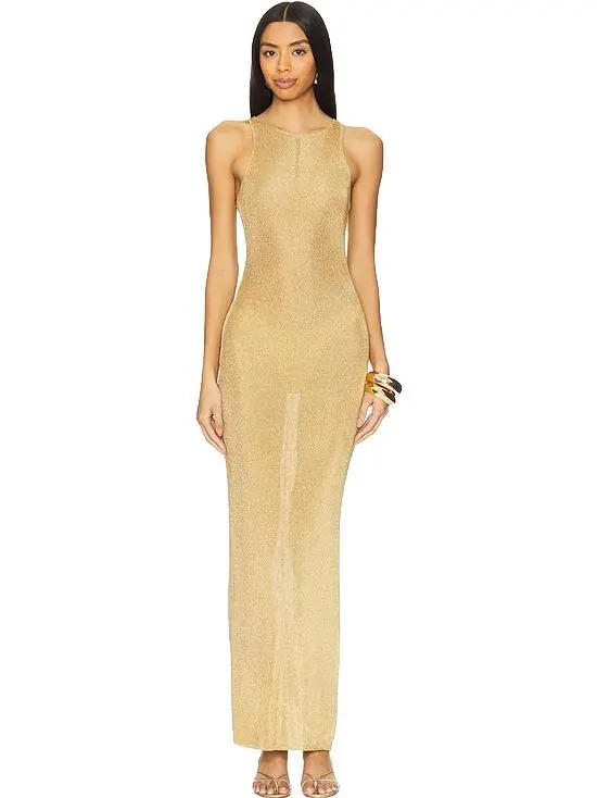 GUIZIO Odette Metallic Dress - Gold