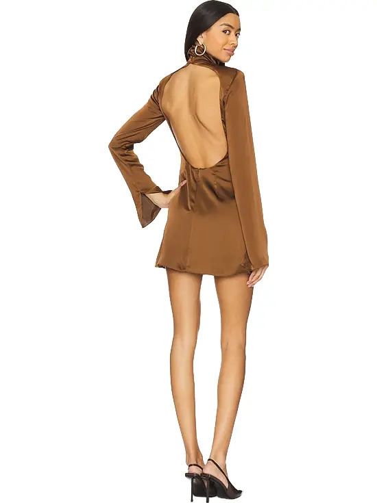 LOVERS AND FRIENDS Charli Mini Dress - Chocolate Brown