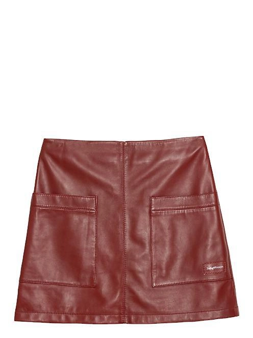 Zadig&Voltaire Jamie Leather Mini Skirt - Cherry