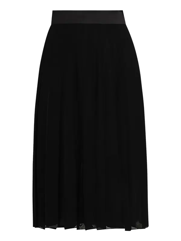 Dolce & Gabbana Pleated Chiffon Midi Skirt - Black