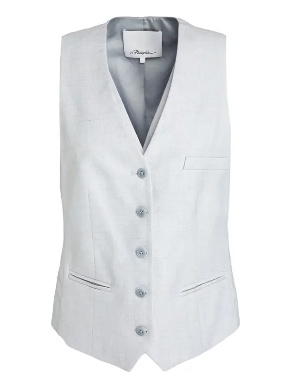 3.1 Phillip Lim Woven Vest - Light Gray