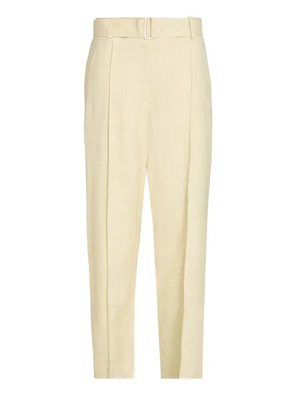 3.1 Phillip Lim Belted Woven Tapered Trousers - Pastel Yellow