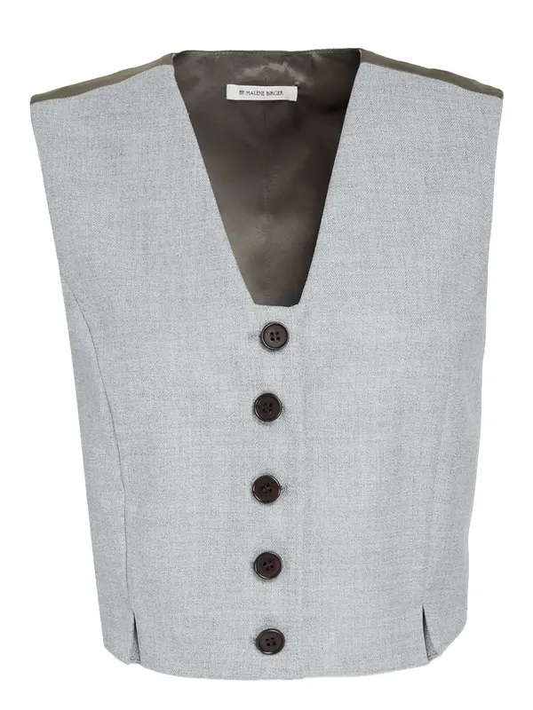 BY MALENE BIRGER Bettas Cropped Tweed Vest - Gray