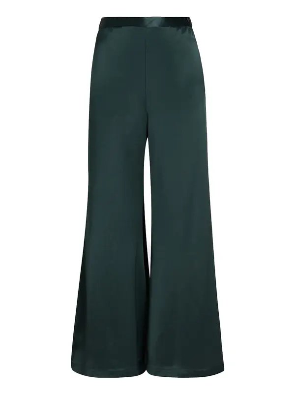 BY MALENE BIRGER Lucee Flared Satin Pants - Dark Green
