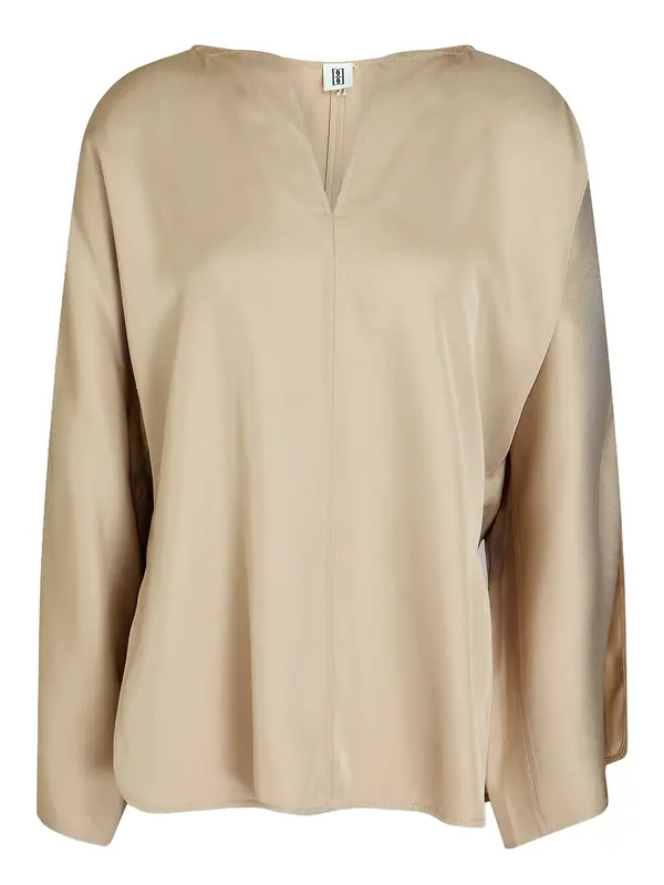 BY MALENE BIRGER Calias Satin-twill Blouse - Beige