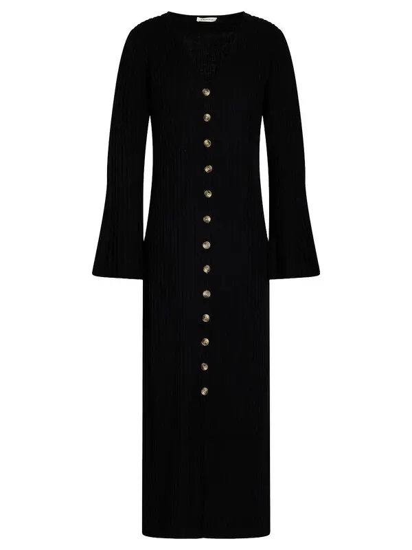 BY MALENE BIRGER Colea Ribbed Wool Midi Dress - Black