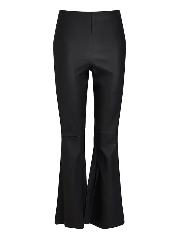 BY MALENE BIRGER Leather Flared Pants - Black