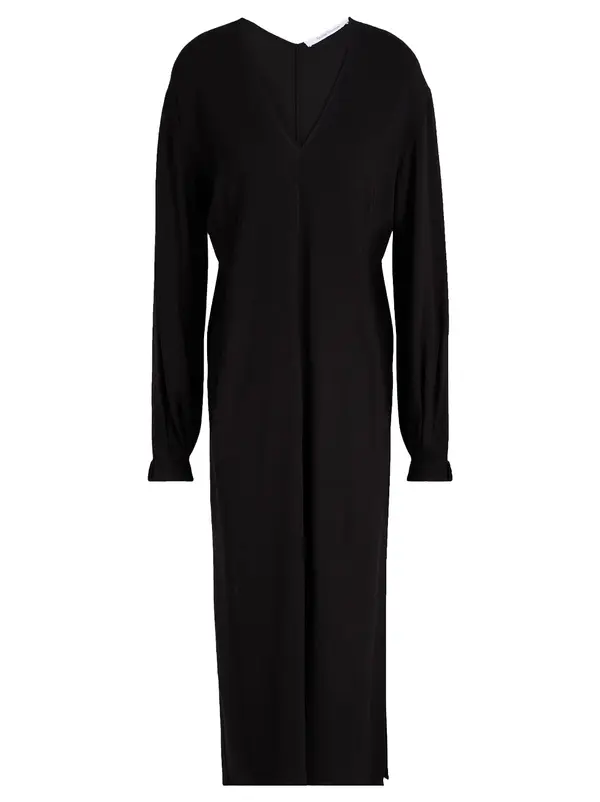 Another Tomorrow Crepe Midi Dress - Black