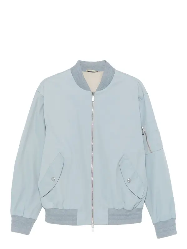 Eleventy Twill Bomber Jacket - Blue