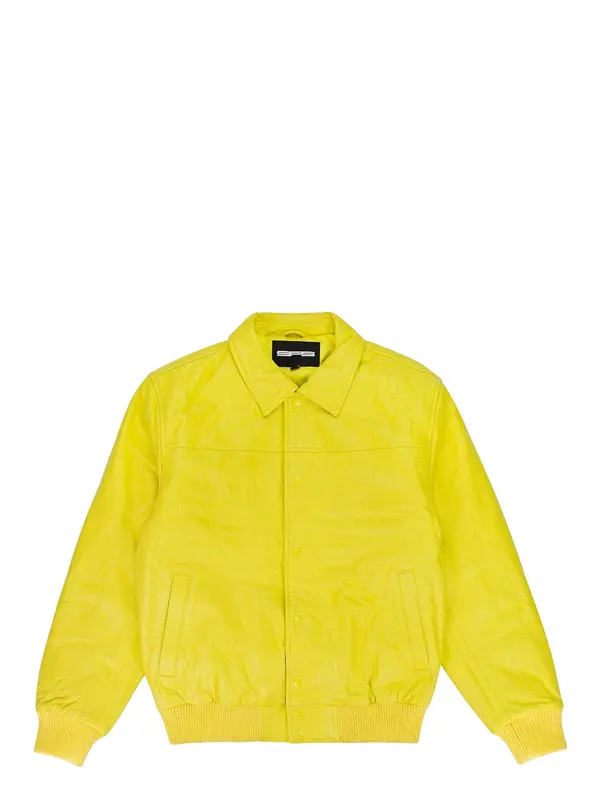 SP5DER Leather Jacket - Yellow
