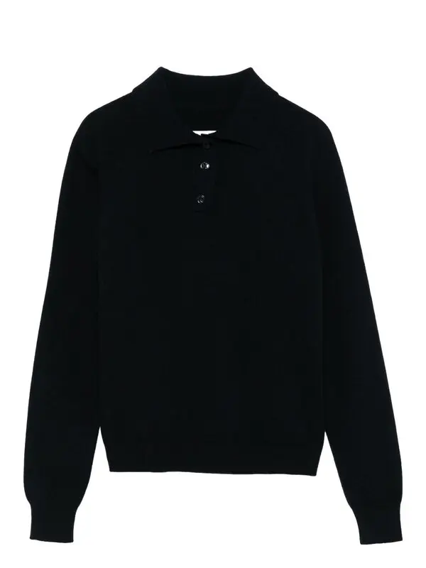 MAISON MARGIELA Virgin-wool Polo Top - Blue