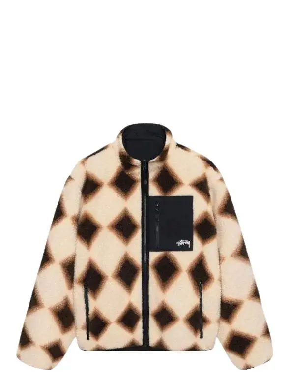 StÜssy Sherpa Reversible Diamond Jacket - Tan