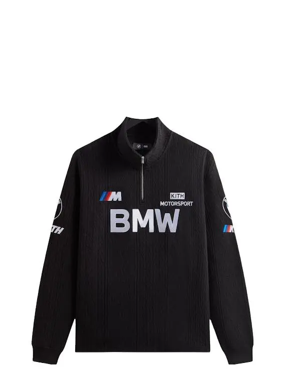 Kith X Bmw Cable Fleece Quarter Zip - Black