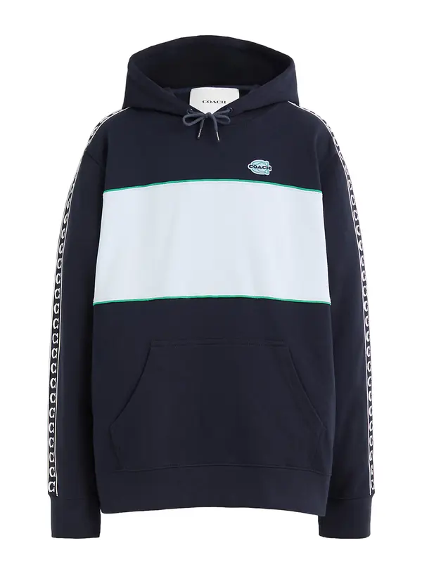 COACH® Restored Athleisure Hoodie In Organic Cotton - Navy/green