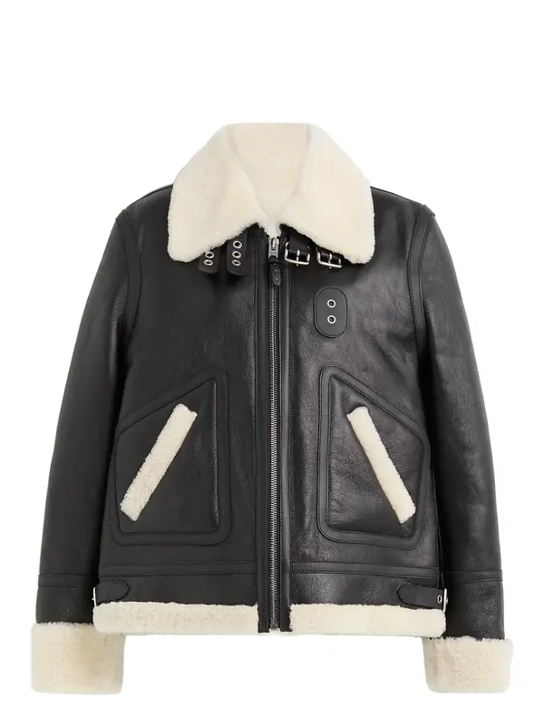 COACH® Restored Shearling Aviator Jacket - Black