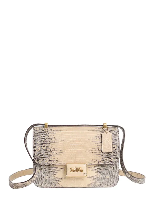 COACH® Restored Alie Shoulder Bag In Lizard - Brass/natural