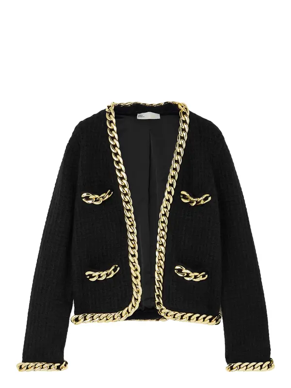 Tory Burch Kendra Chain-embellished Cardigan - Black