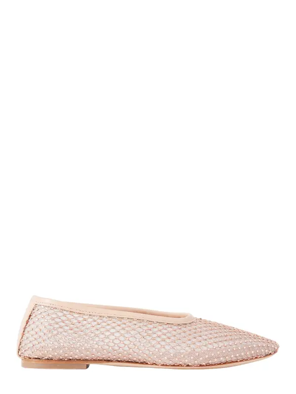 Staud Alba Crystal-embellished Ballet Flats - Pink