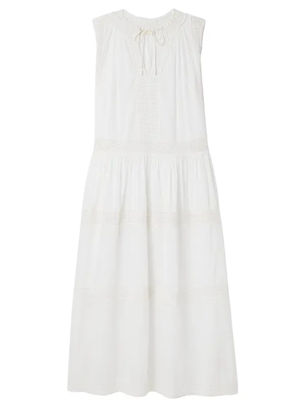 Ulla Johnson Thalia Crochet-trimmed Cotton-voile Maxi Dress - White