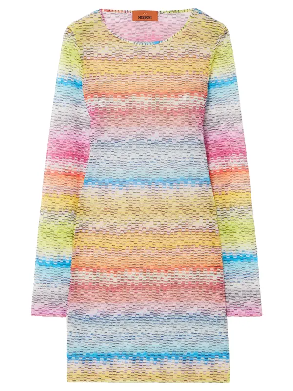 Missoni Printed Stretch-tulle Mini Dress - Multi
