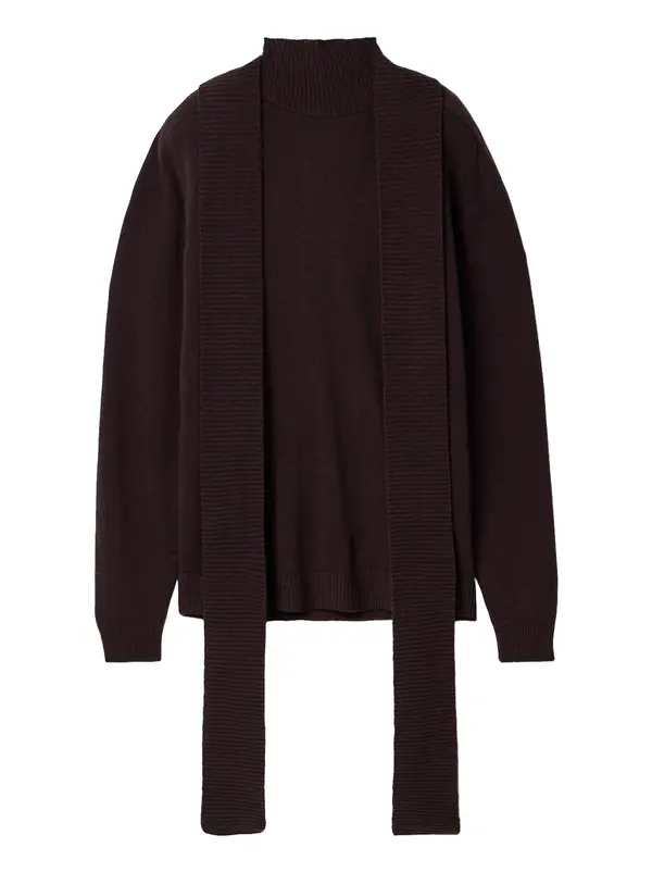 Marie Adam-Leenaerdt Cutout Wool Turtleneck Sweater - Brown