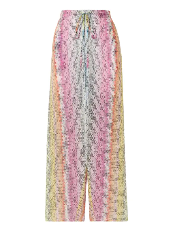 Missoni Mare Striped Cotton And Wide-blend Straight-leg Pants - Multi