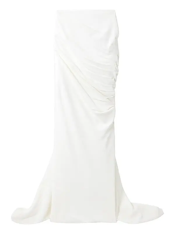 Stella McCartney Train Ruched Crepe Maxi Skirt - White