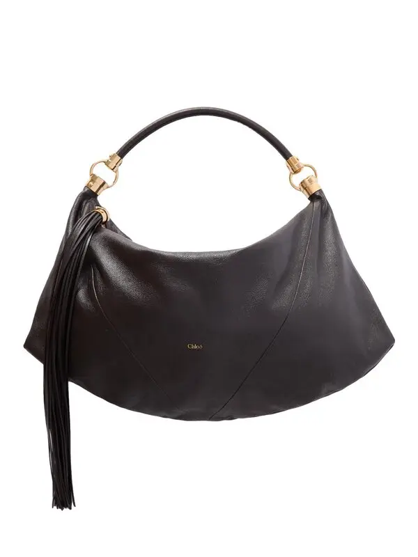 Chloé Tasseled Leather Shoulder Bag - Brown