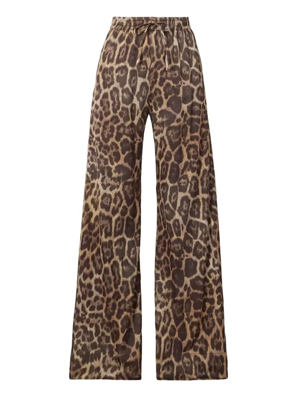 Stella McCartney Leopard-print Wide-leg Pants - Animal Print