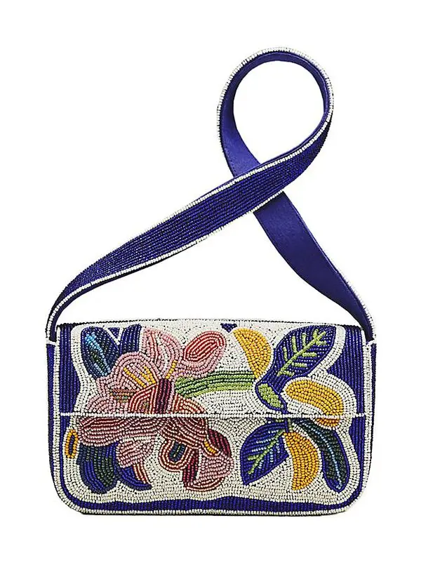 Anthropologie The Fiona Floral Beaded Bag - Floral Banana