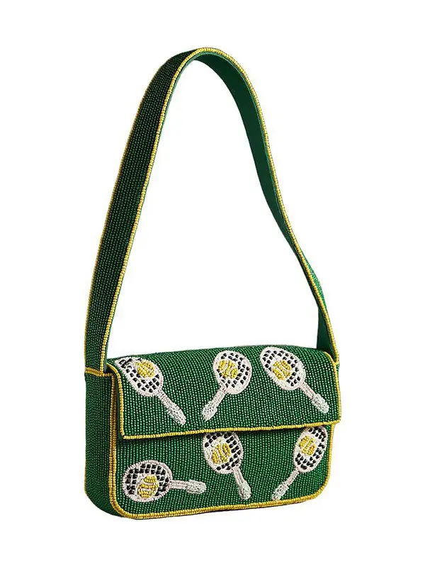 Anthropologie The Fiona Beaded Icon Bag - Tennis