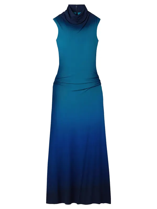 Simkhai Aldina Ruched Ombré Maxi Dress - Blue